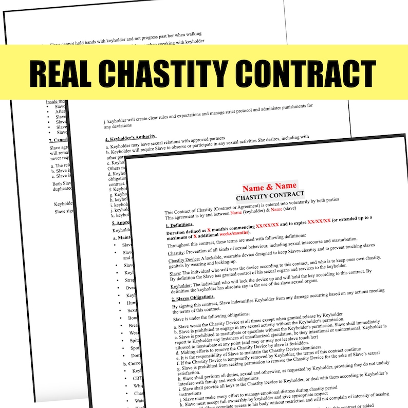 Chastity Contract for FLR, Femdom and Couples | Real Chastity Contract ...