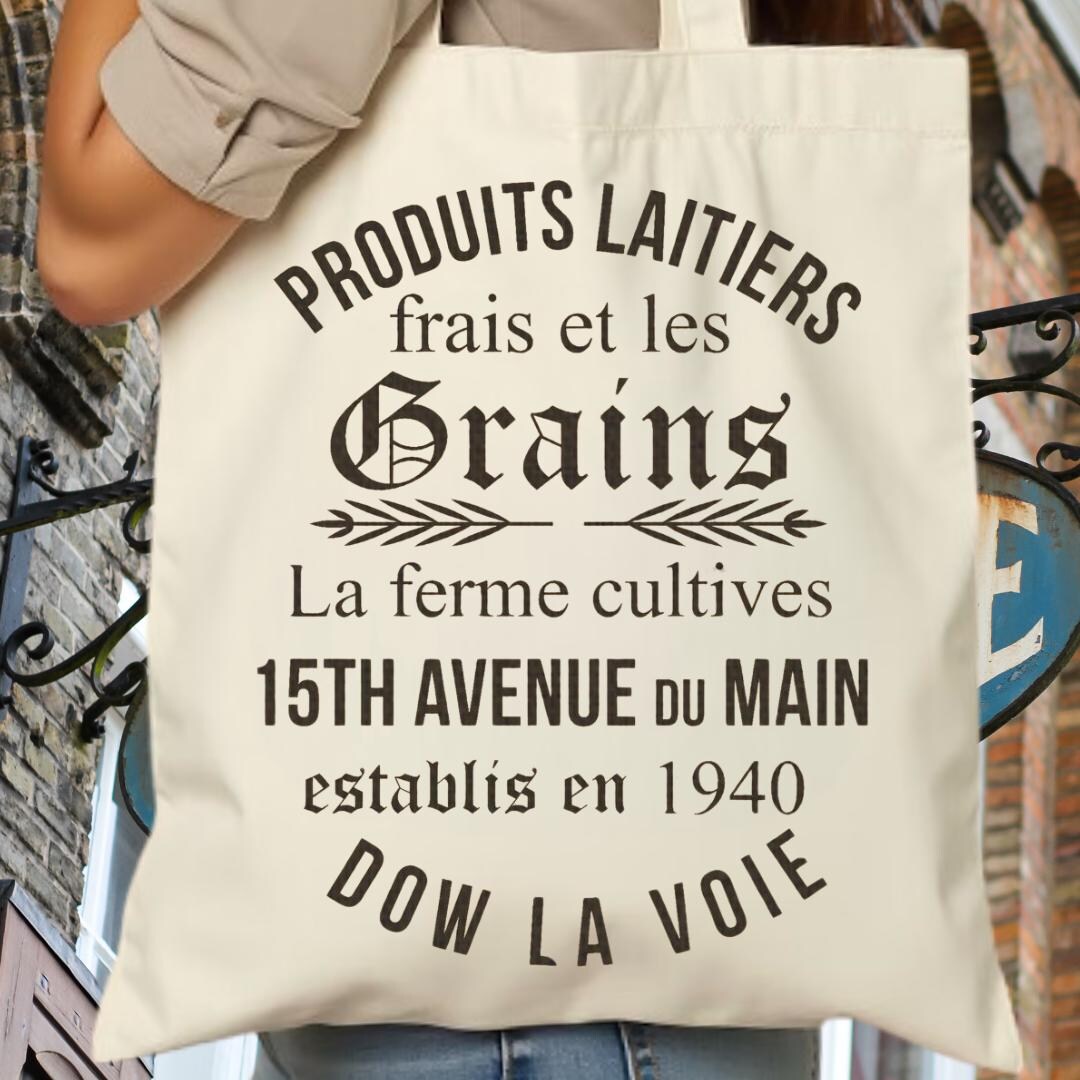 French Grain Sack Tote Bag, Shabby Chic Gift, Canvas Tote Bag, France ...