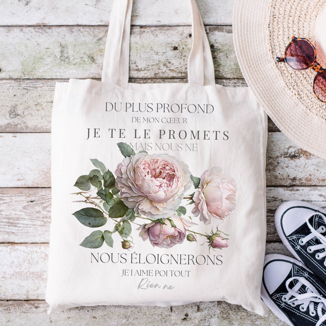 Floral Tote Bag, French Country, Shabby Chic, Tote Bag Aesthetic ...