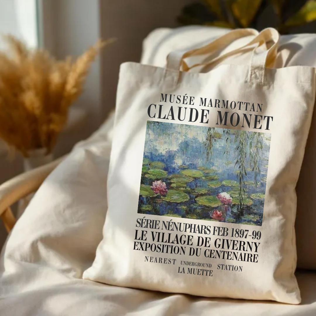 Claude Monet Tote Bag, Water Lilies, Art Tote Bag, Fine Art, Canvas ...