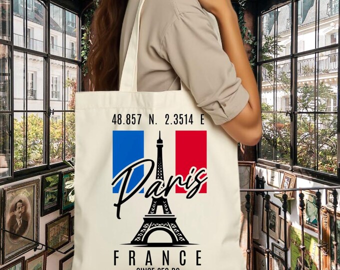 Paris Tote Bag, France Totes, Paris Travel to France Gifts, Eiffel ...