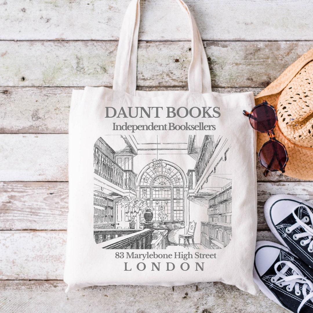 Daunt Books Tote Bag, Vintage Style London Bookseller Tote, Canvas Tote ...
