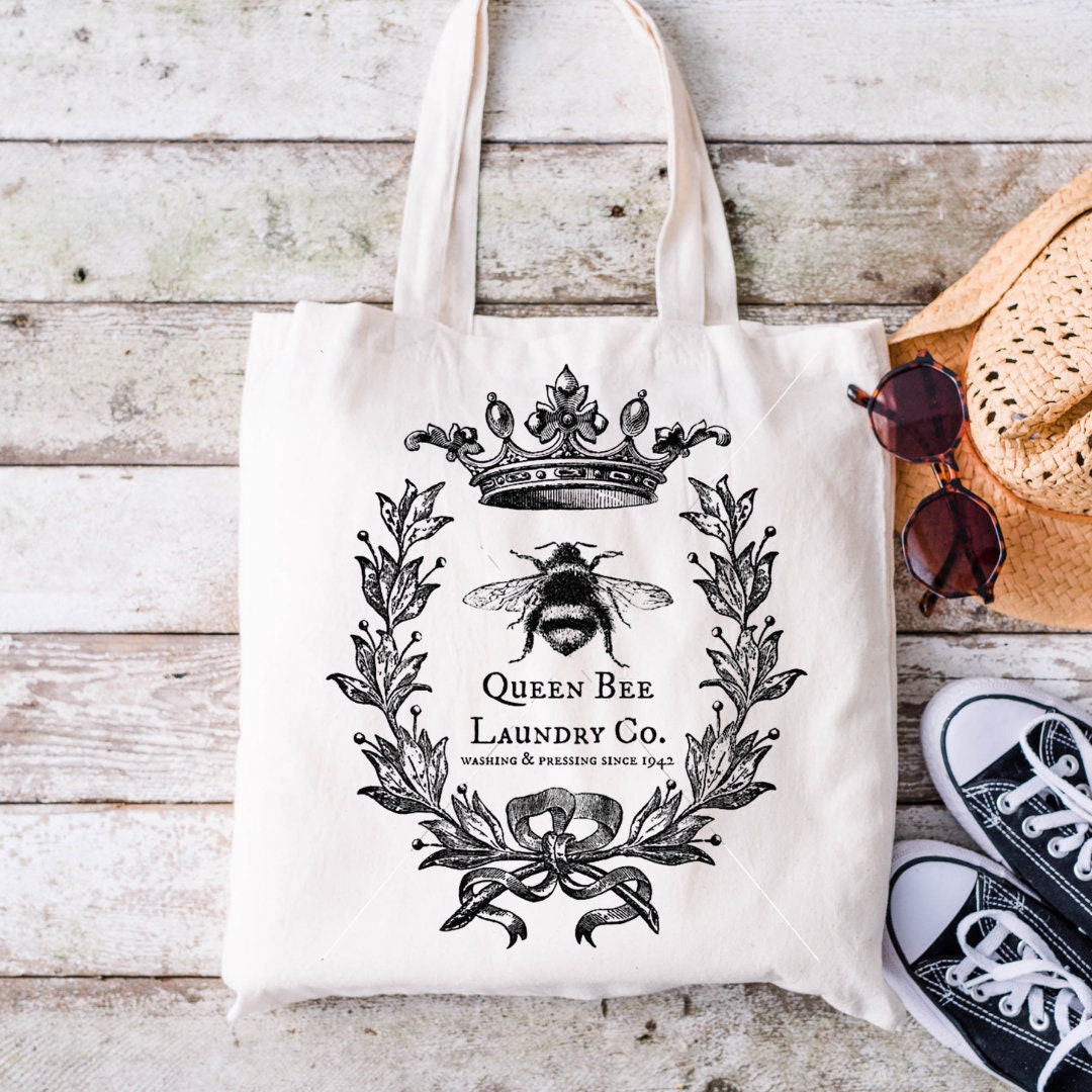 French Country Bee Tote Bag, Vintage French Chic Style, Tote Bag ...