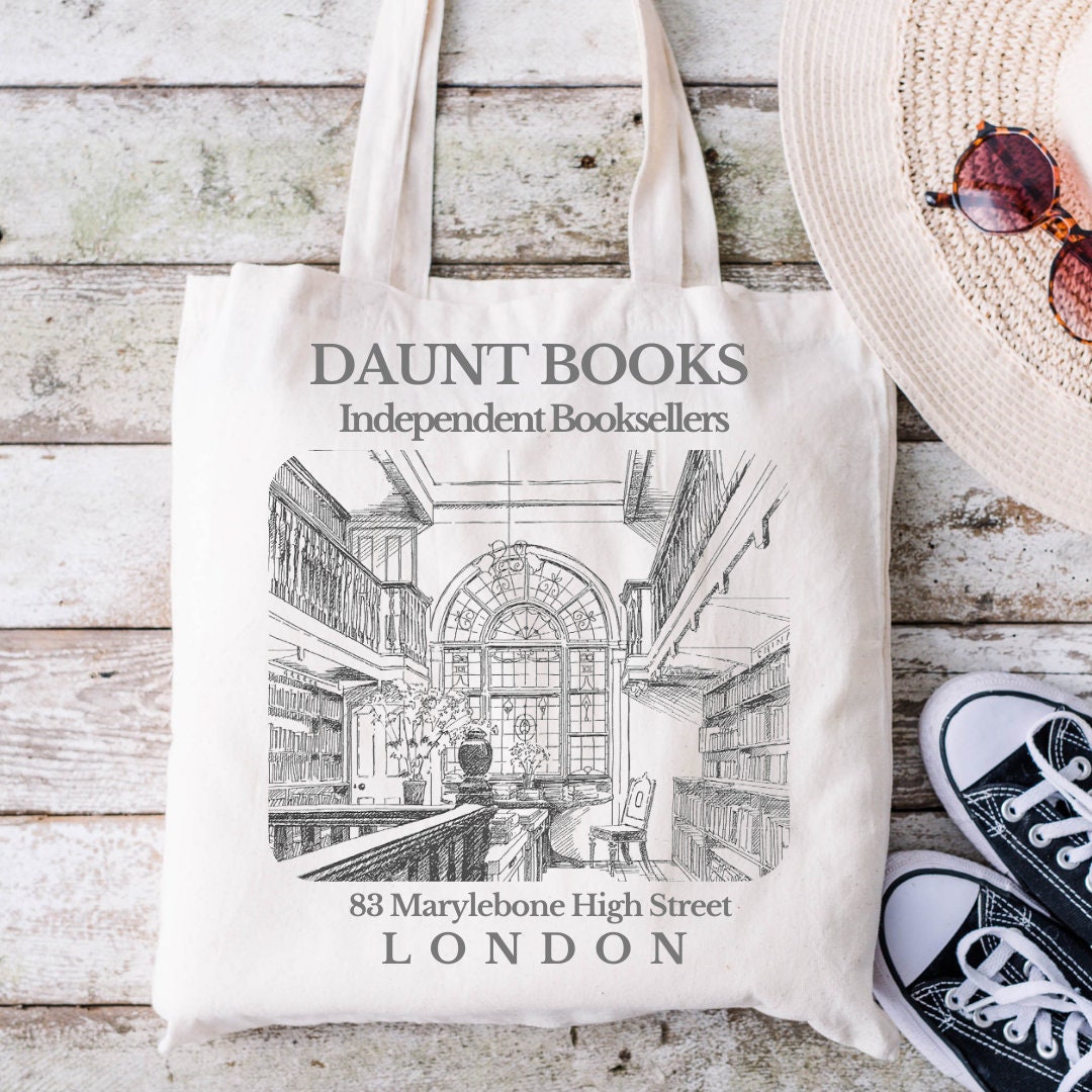 Daunt Books Tote Bag, Vintage Style London Bookseller Tote, Canvas Tote ...