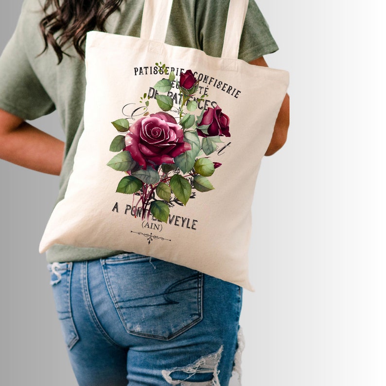 Floral Tote Bag French Country Shabby Chic Tote Bag - Etsy