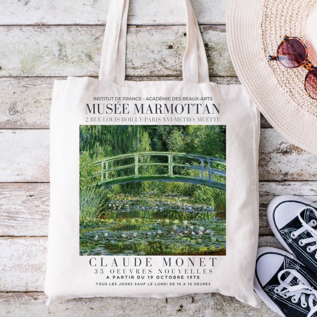 Claude Monet Tote Bag, Water Lilies and Japanese Bridge, Art Tote Bag ...