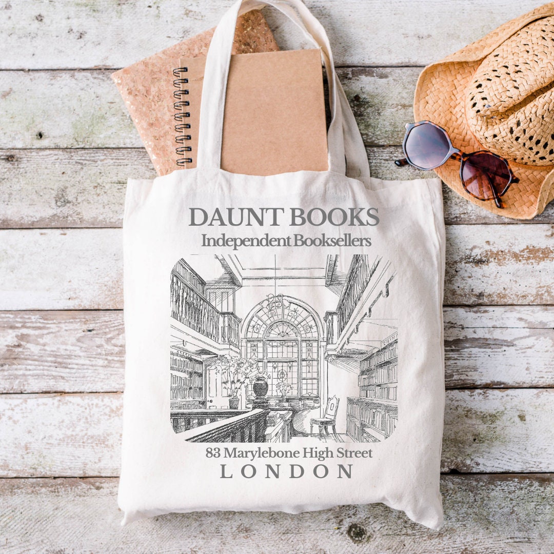 Daunt Books Tote Bag, Vintage Style London Bookseller Tote, Canvas Tote ...