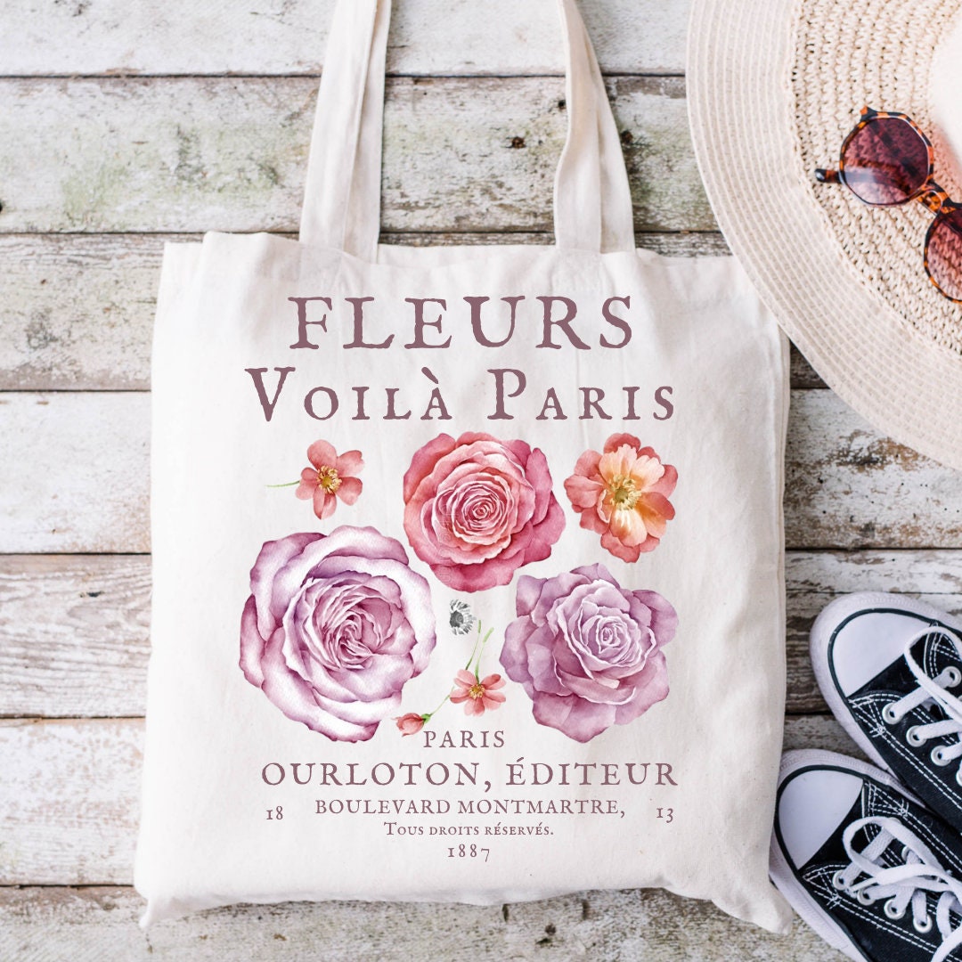 Floral Tote Bag, French Country, Shabby Chic, Tote Bag Aesthetic ...