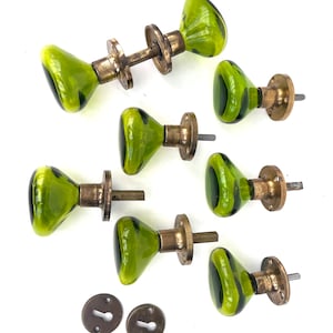 1960s Verrina Green Glass Door Handles: Mid-century Modern Brass Hardware (set of 4) - Etsy