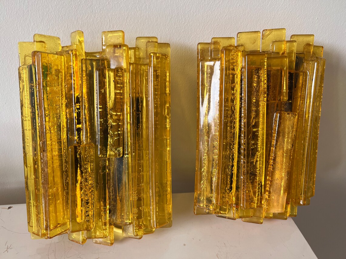 Claus Bolby by CEBO Rare Wall Sconces 1970's Danish Pop Art Acrylic ...