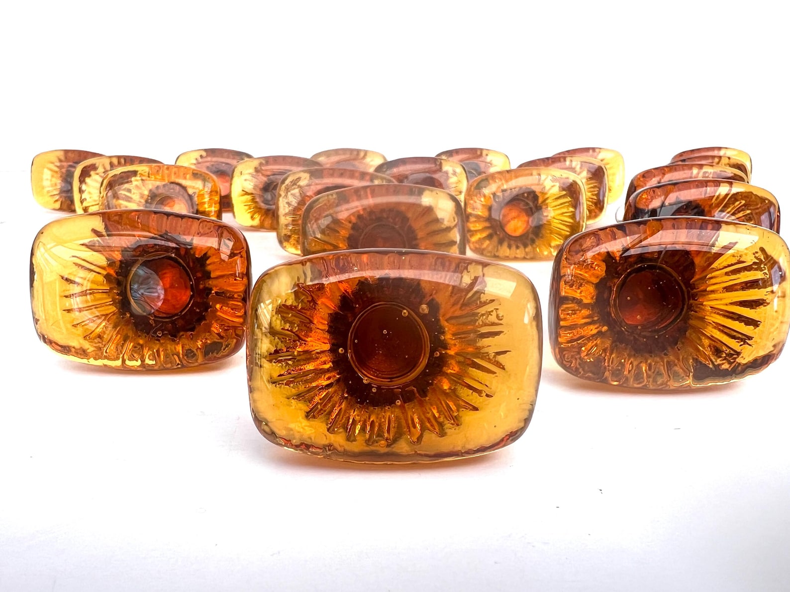1960s Set of 22 Amber Glass Cabinet Knobs/ Pulls by Miller Brother Sweden - Midcentury Modern ...