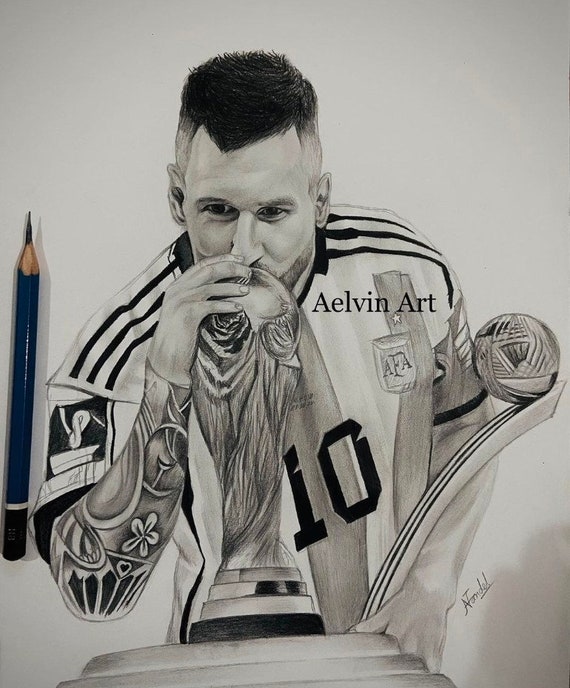 Lionel Messi Drawing Art