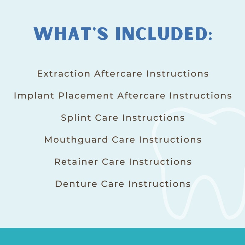 PACK Dental Instructions Digital Downloads - Extractions, Dentures ...