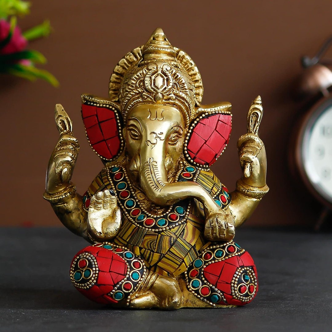 Lord Ganesha Idol for Home Decor 100% Pure Brass Ganesh - Etsy
