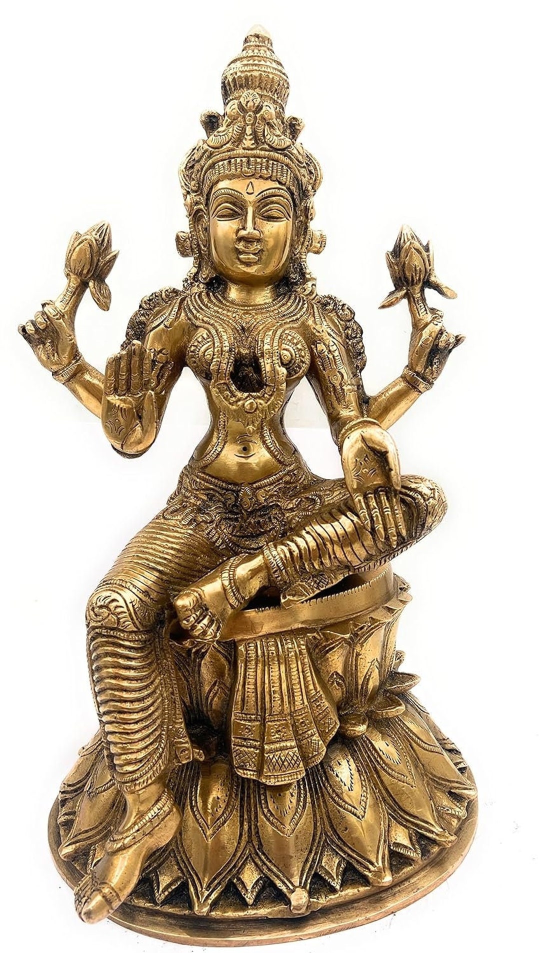 Brass Laxmi Idol Lakshmi Statue Murti Goddess Maha Lakshmi Etsy