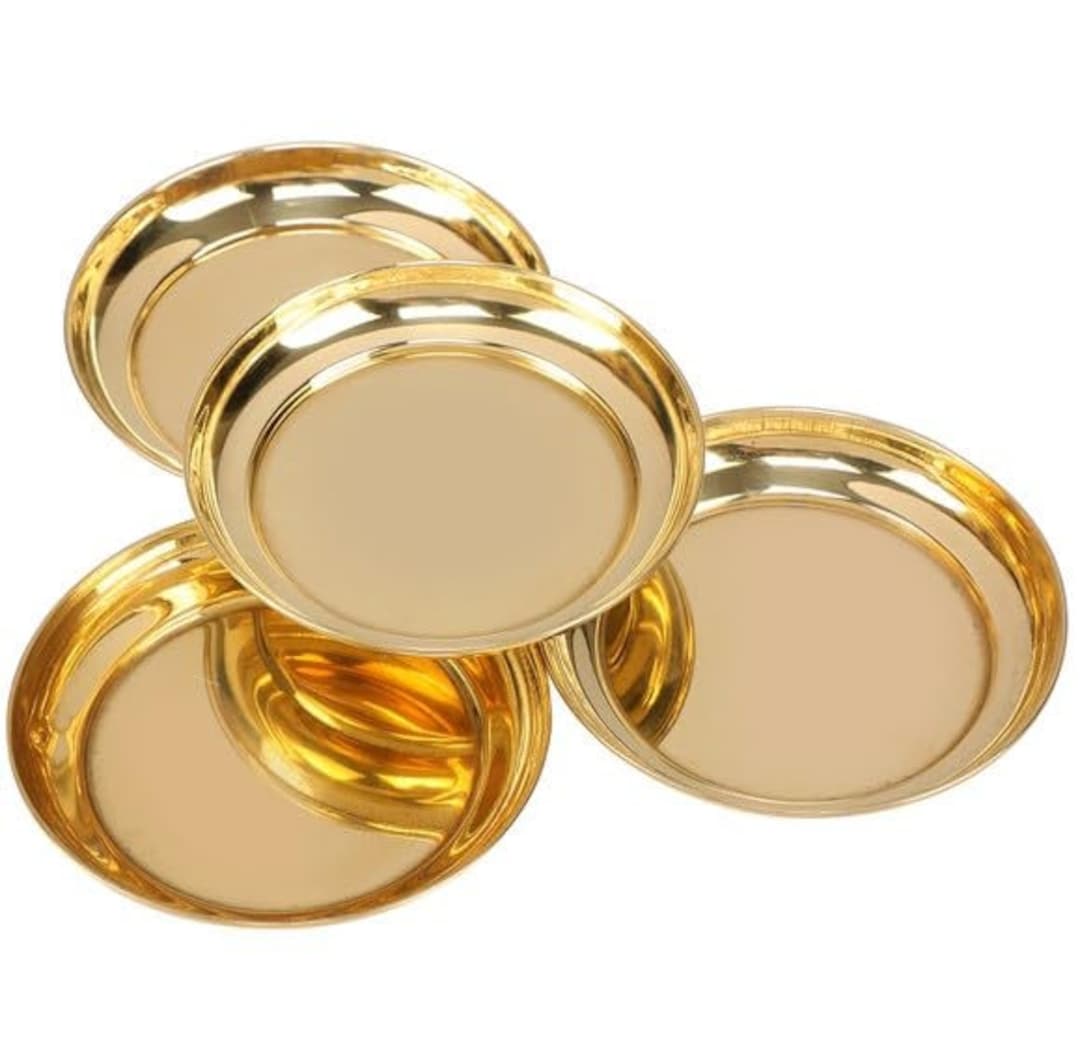 Brass Pooja Thali Pital Ki Thali Brass Pooja Plate Small - Etsy