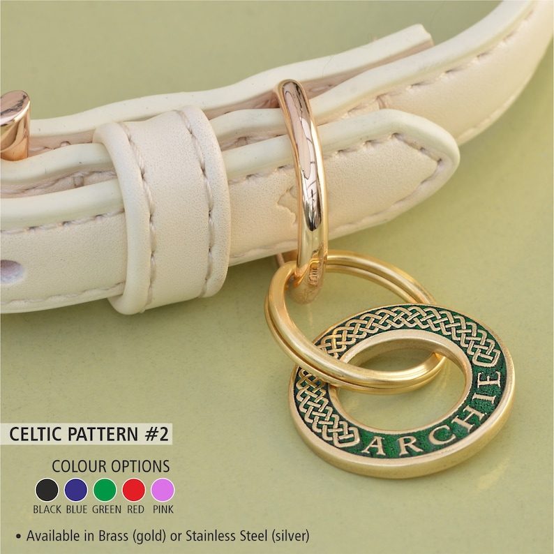 Celtic Pet Tag UK: Engraved Dog Cat Collar ID Tag - Etsy UK