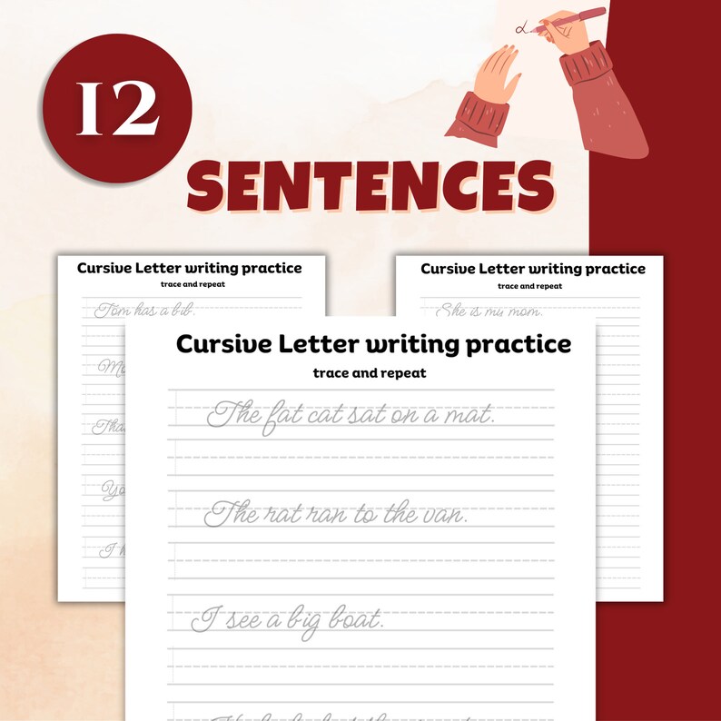 Cursive Handwriting Bundle 100 Pages | Handwriting Book | Practice ...