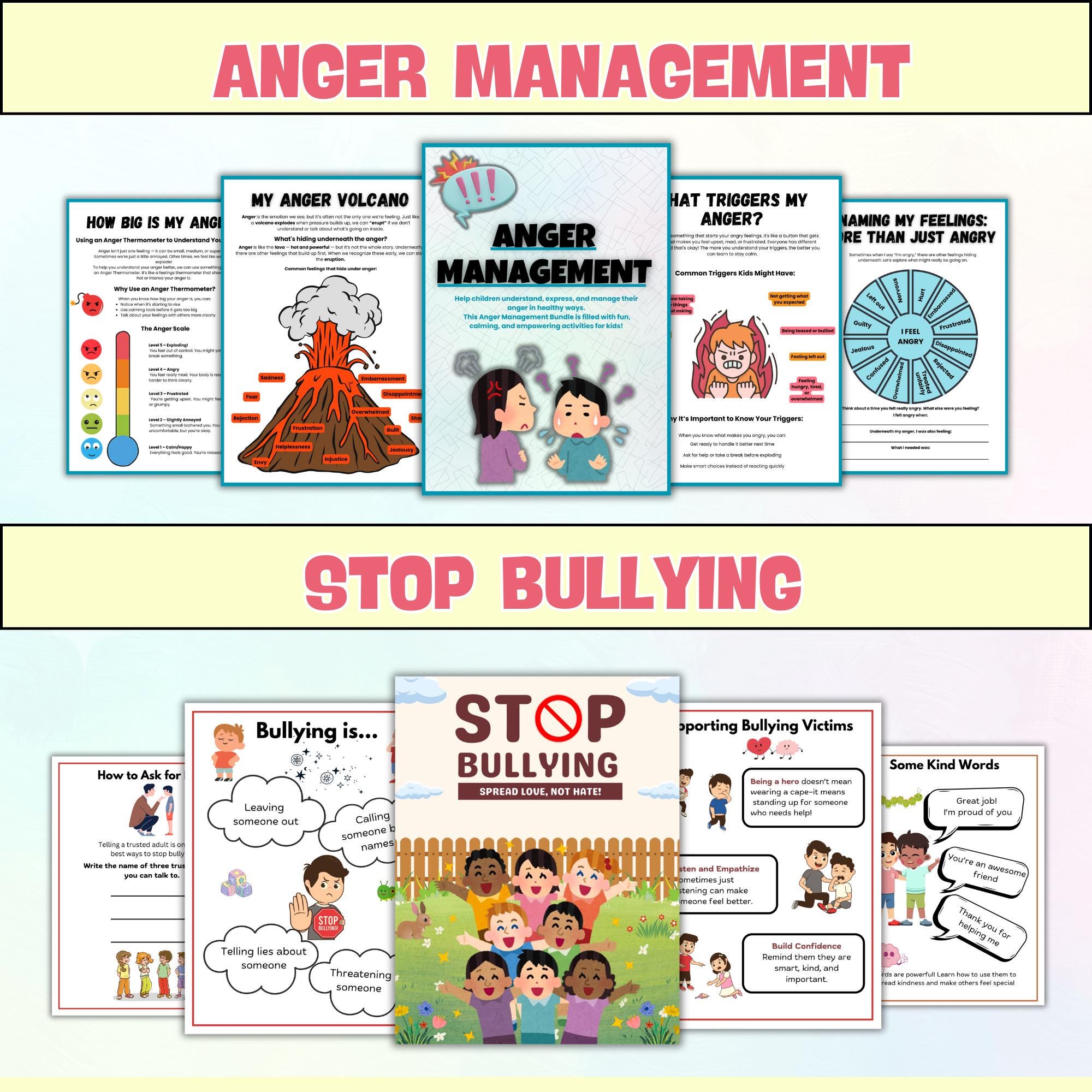Kids Skills in Life Essential Mega Bundle, 330+ Pages, Kids Anxiety ...