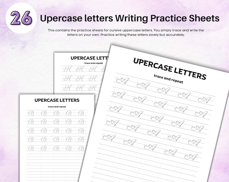 Cursive Handwriting Practice Worksheets for Kids, Printable Cursive ...