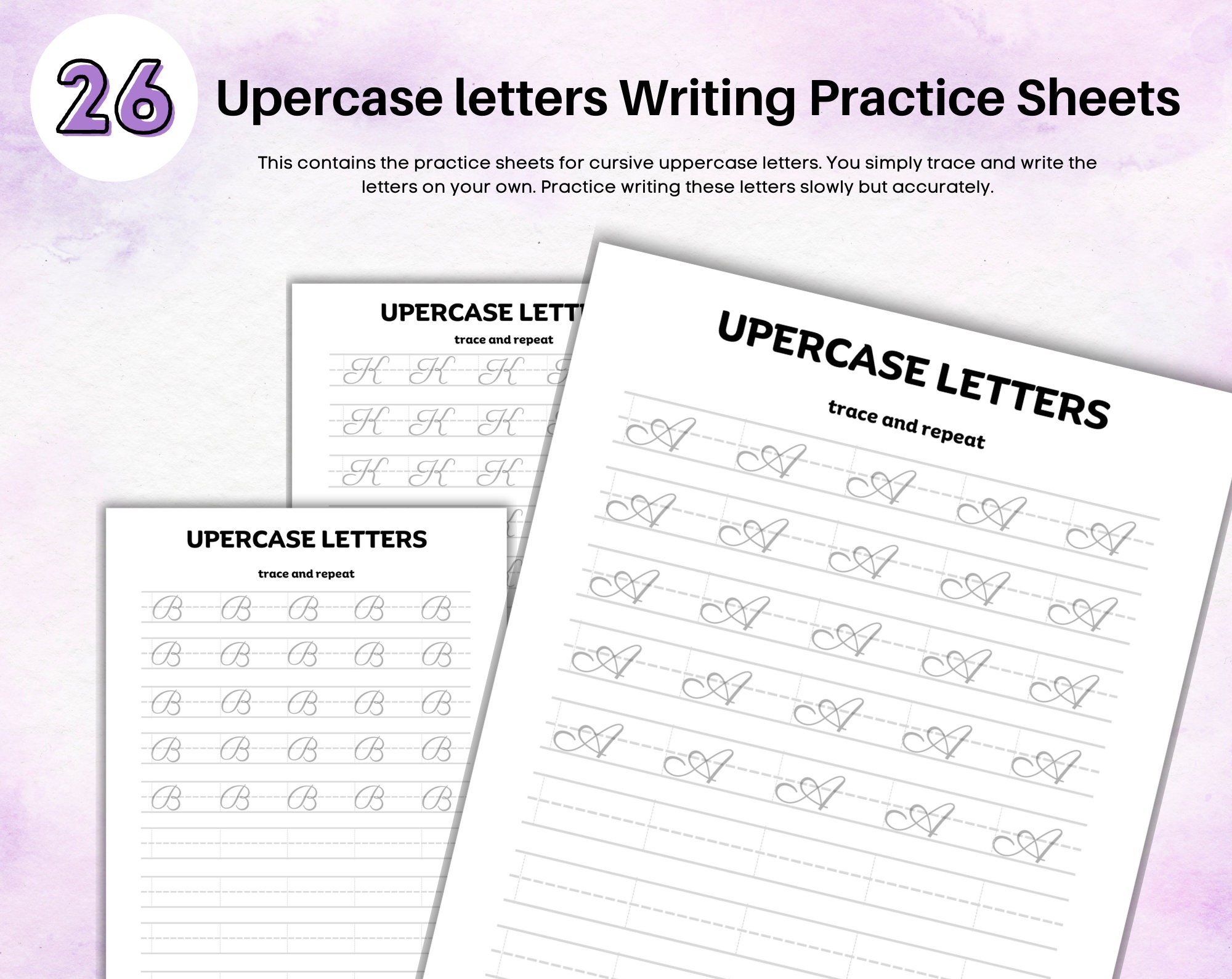 Cursive Handwriting Practice Worksheets for Kids, Printable Cursive ...