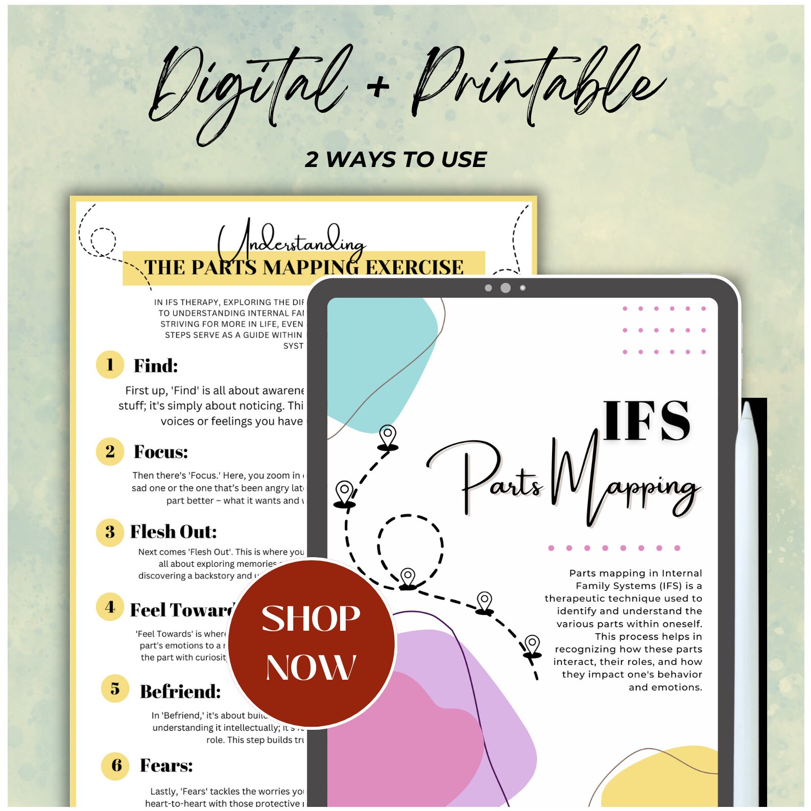 Internal Family Systems Parts Mapping | Therapy Worksheet | Counseling ...
