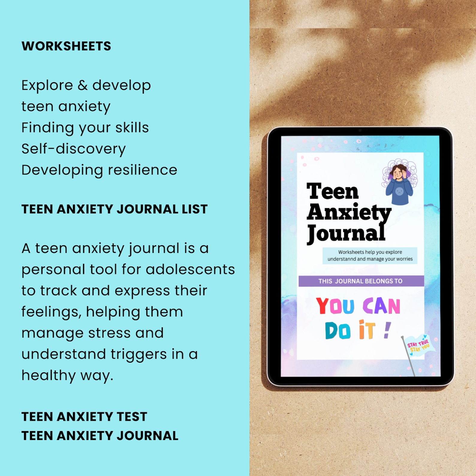 Teen Anxiety Journal Bundle | Self-care Journal | Journaling for Teens ...