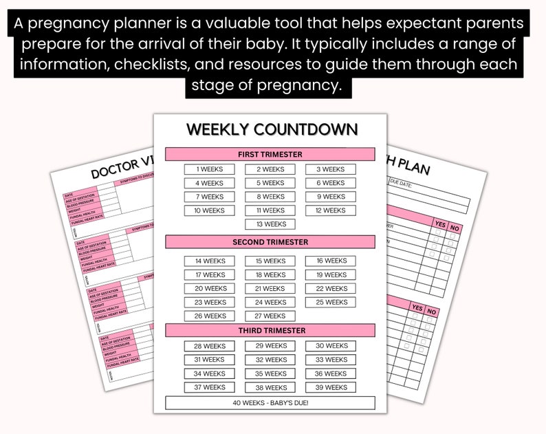 Pregnancy Planner Printable Printable Pregnancy Journal Pregnancy ...