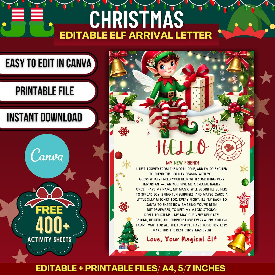 Editable Elf Arrival Letter, Elf Welcome Letter, Christmas Elf Letter ...