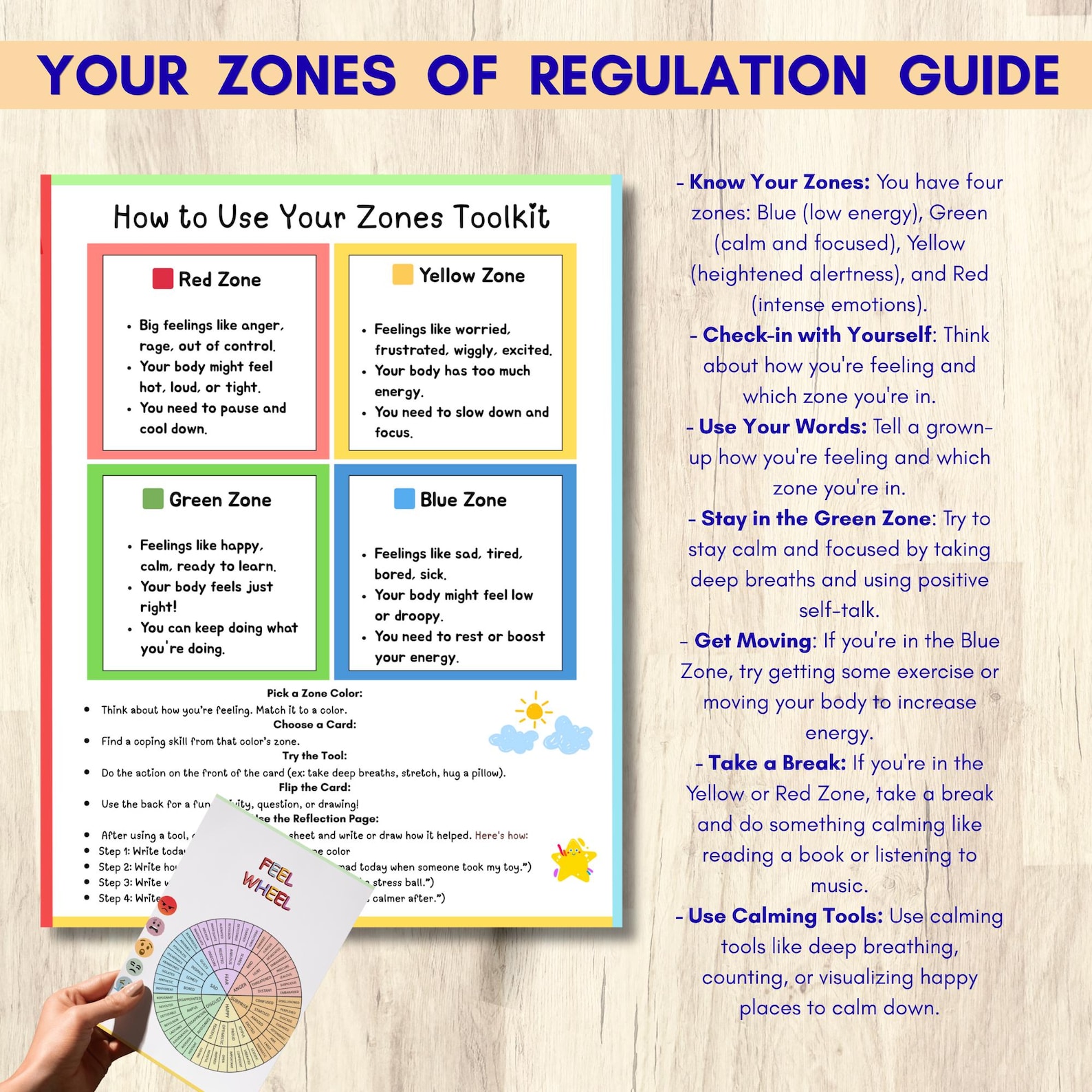 Self-regulation Toolkits, 40 Flashcard & Sel Worksheets for Kids ...