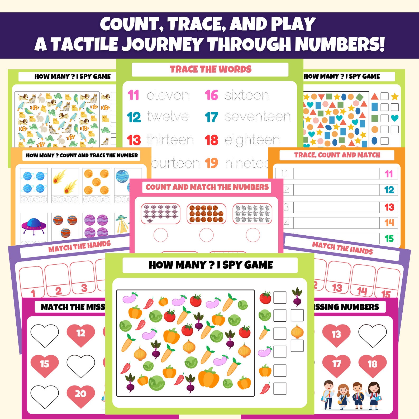 Preschool Number Learning Binder Kindergarten Worksheets Pre-k ...