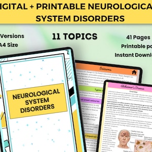 Digital Neurological System | Neuro Bundle | Med Surg Notes | Pritnable ...