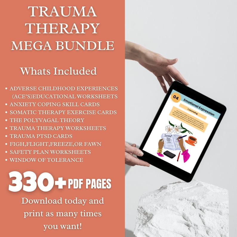 Trauma Therapy Bundle 330+ Pages | Therapy Worksheets | Anxiety and ...