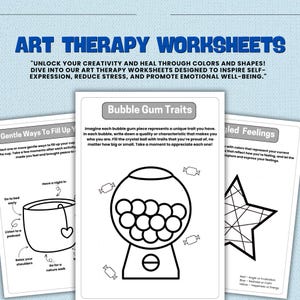 130+ Art Therapy Worksheets for Mental Health School, Self Esteem ...