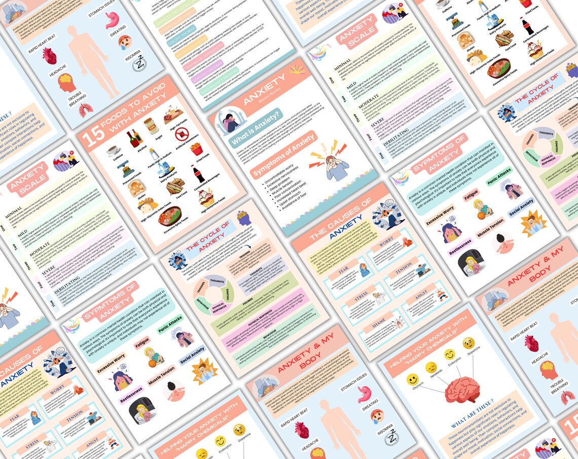 Anxiety Bundle, Anxiety Worksheets, Therapy Tools, Therapy Worksheets ...