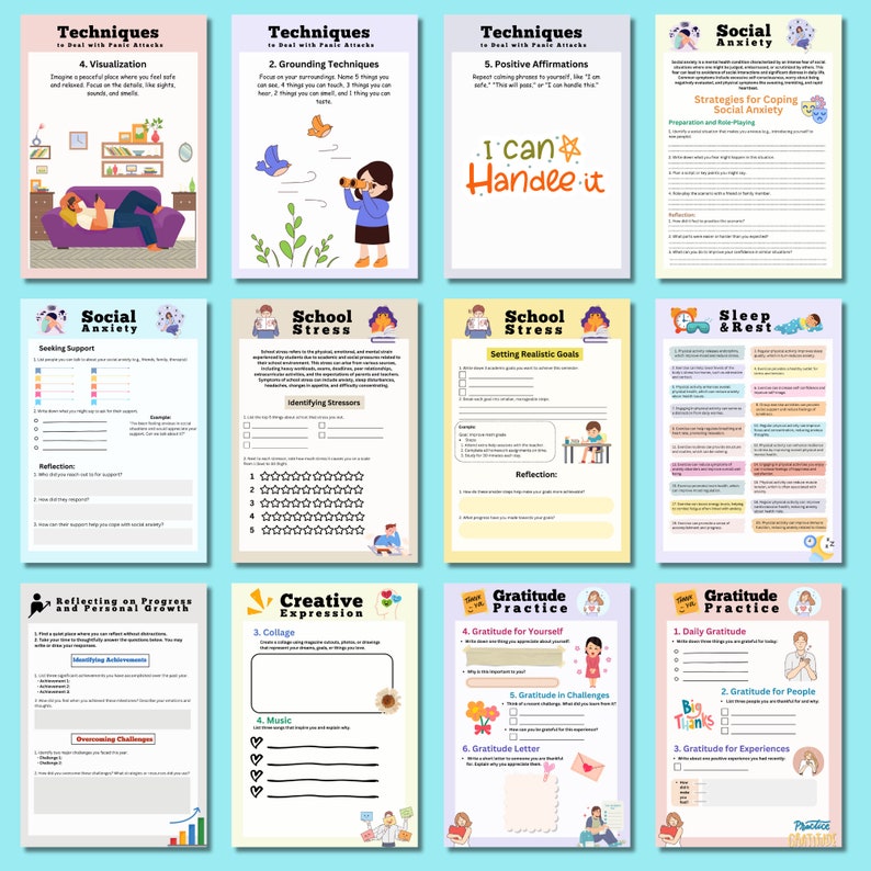 Teen Anxiety Journal Bundle | Self-care Journal | Journaling for Teens ...