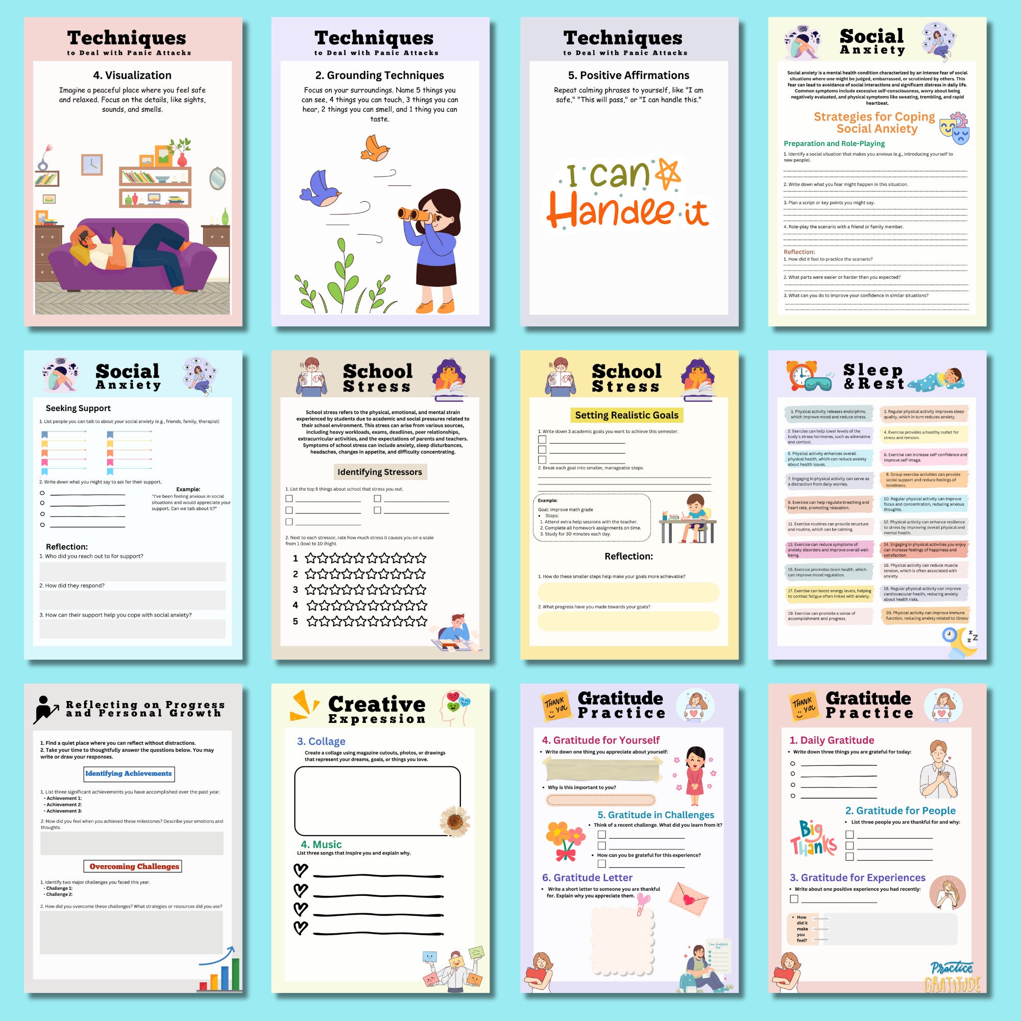 Teen Anxiety Journal Bundle | Self-care Journal | Journaling for Teens ...