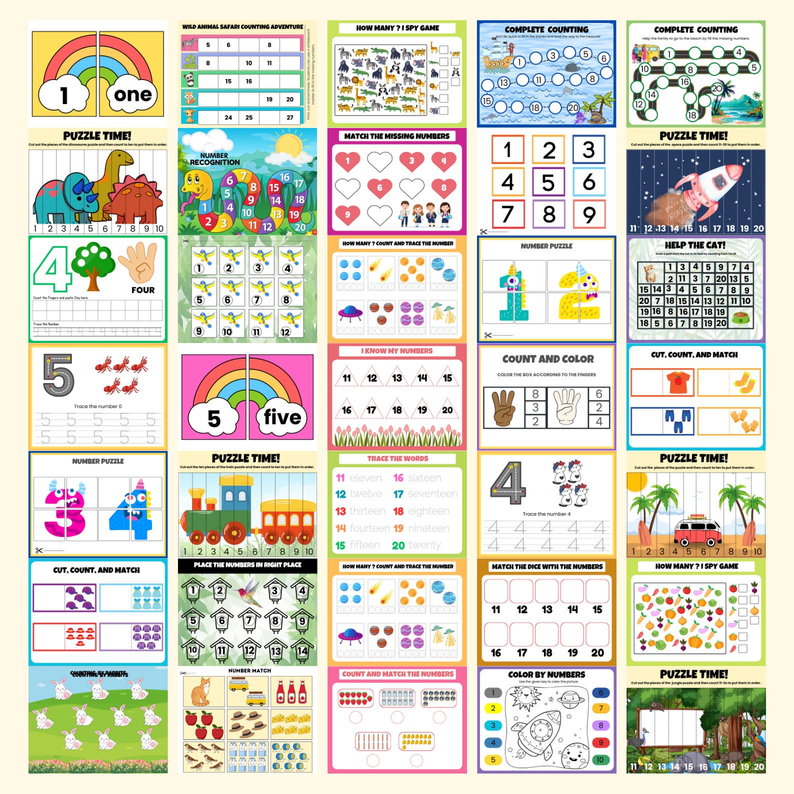 Preschool Number Learning Binder | Kindergarten Worksheets | Pre-k ...