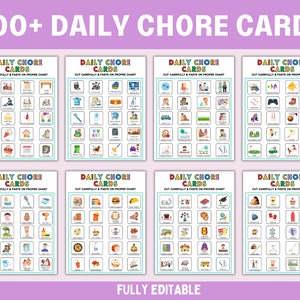 Editable Chore Chart for Multiple Kids Daily Checklist Canva, Daily ...
