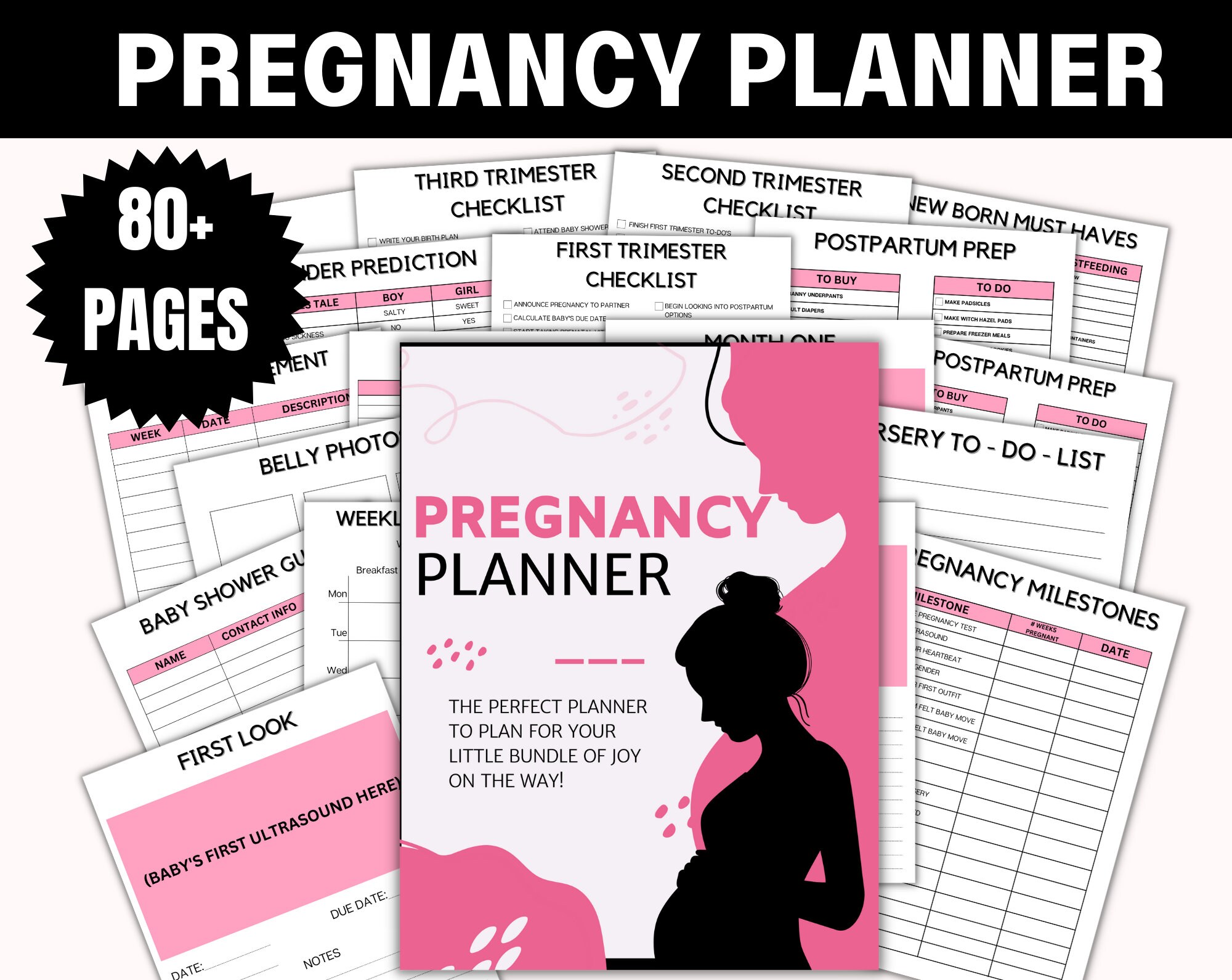 Pregnancy Planner Printable: 80+ Page Pregnancy Journal (digital ...