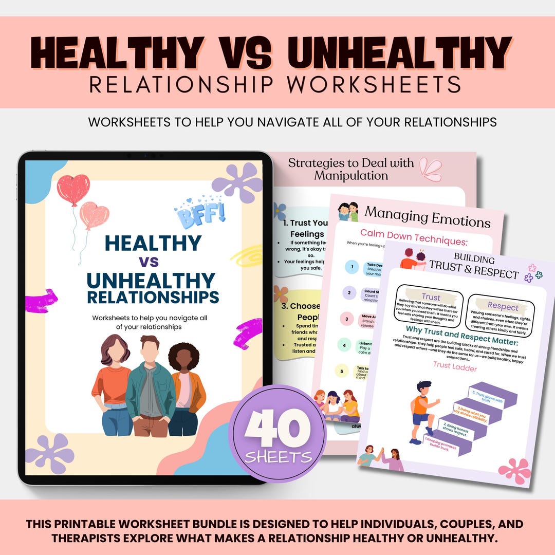 Healthy Vs Unhealthy Relationship Book 40+ Sheet, Manipulation ...