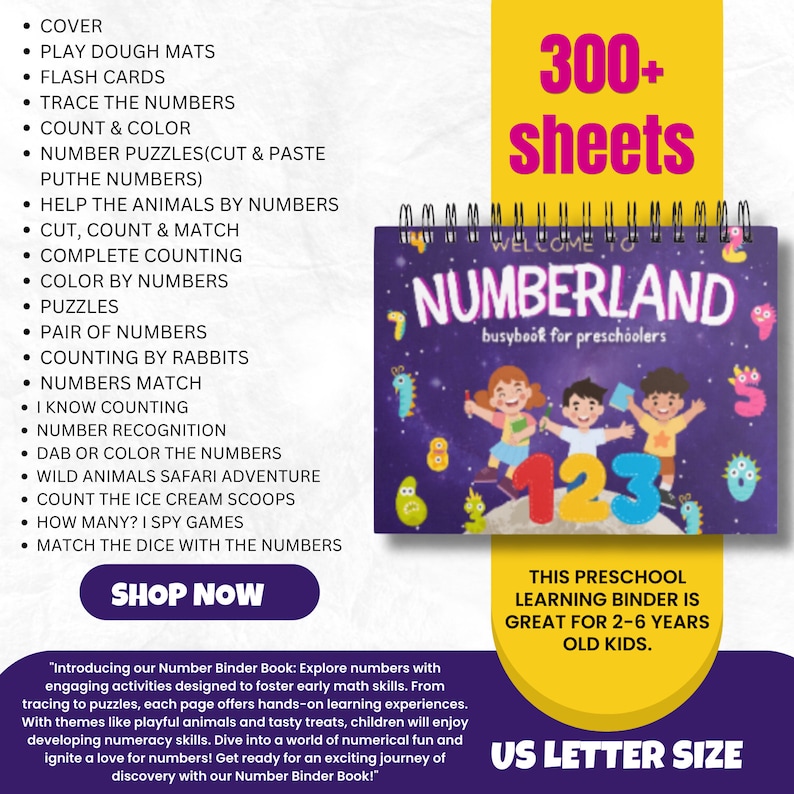 Preschool Number Learning Binder | Kindergarten Worksheets | Pre-k ...