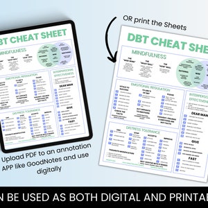 DBT Skills Cheat Sheet: Mental Health Therapy Tool (digital Download ...