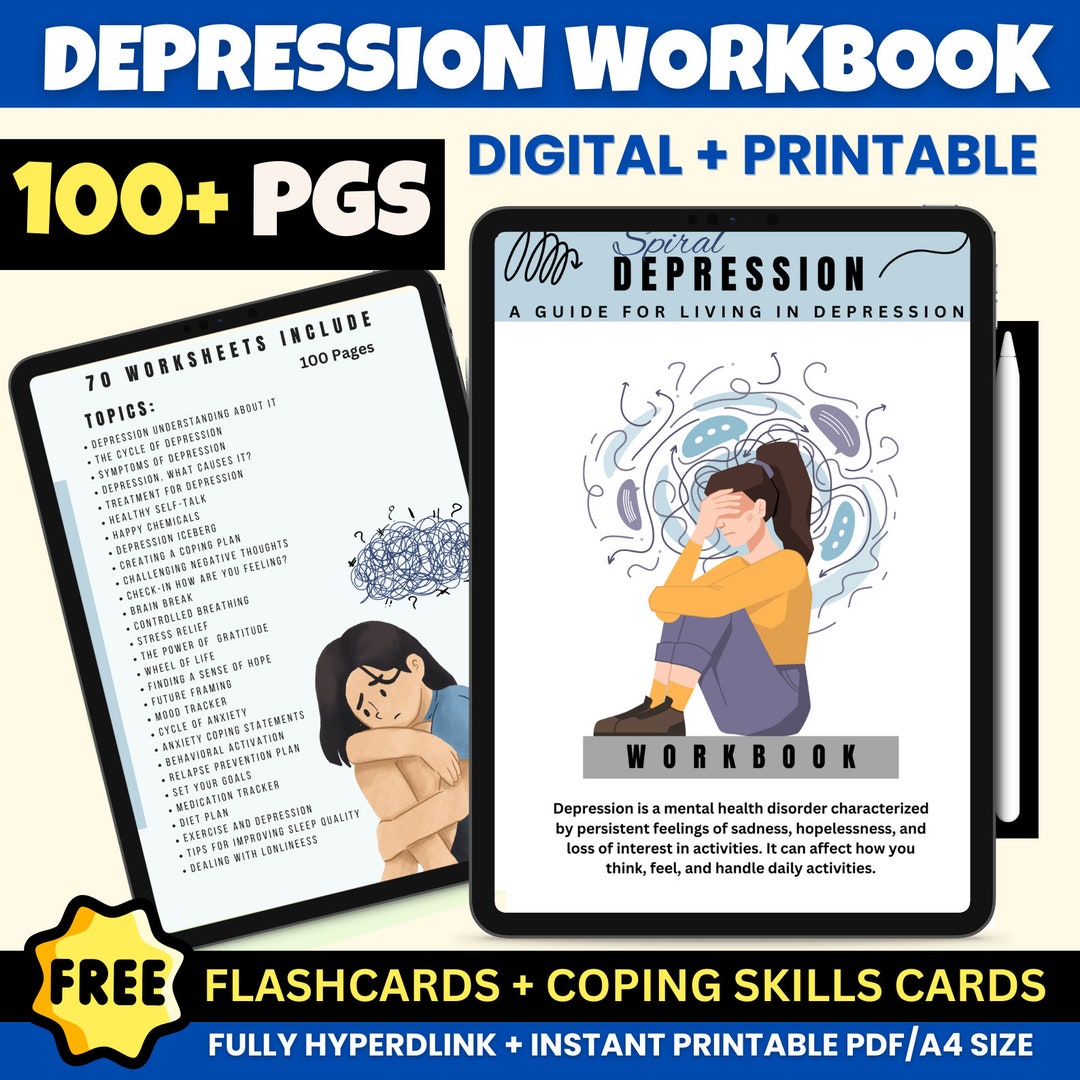 100+ Pages Depression Journal Bundle | Depression Workbook | Worksheets ...