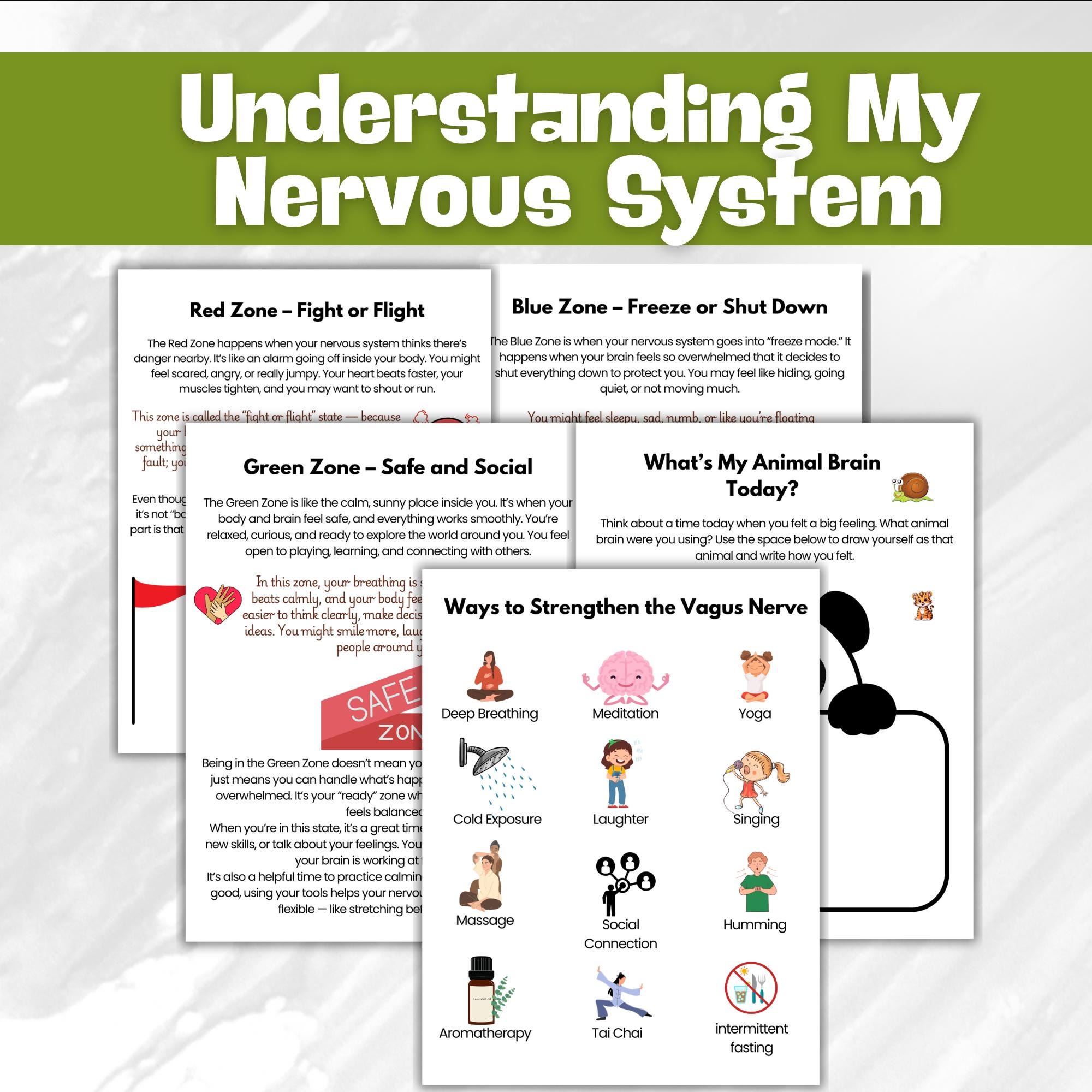 Polyvagal Theory Kids Worksheet, Polyvagal Kids Guide, Polyvagal ...
