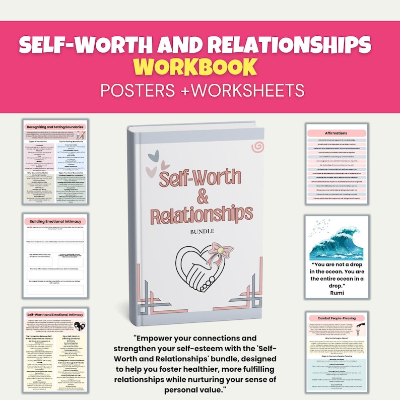 Self Worth Mega Bundle 300+ Sheets, Self Workbook, US Letter, Self ...