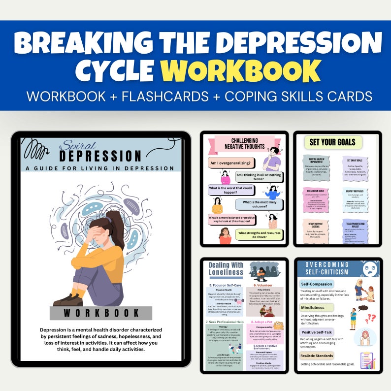 1000 Pages Depression Journal Mega Bundle Depression Workbook ...