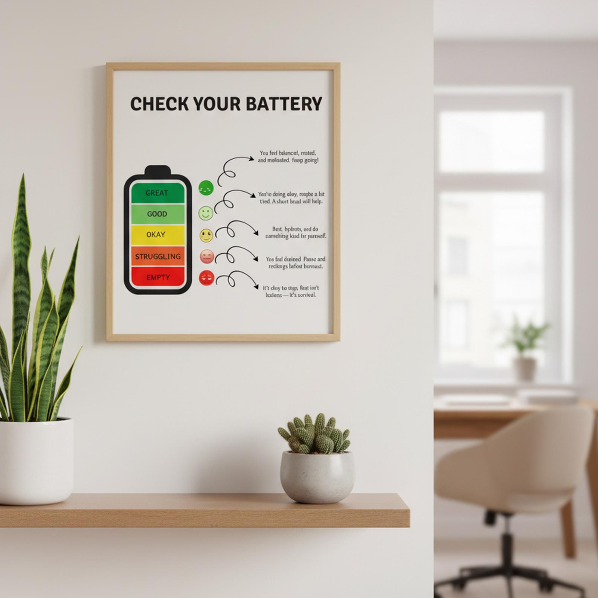 Check Your Battery Posters | Mood Check Poster | Mental Health ...