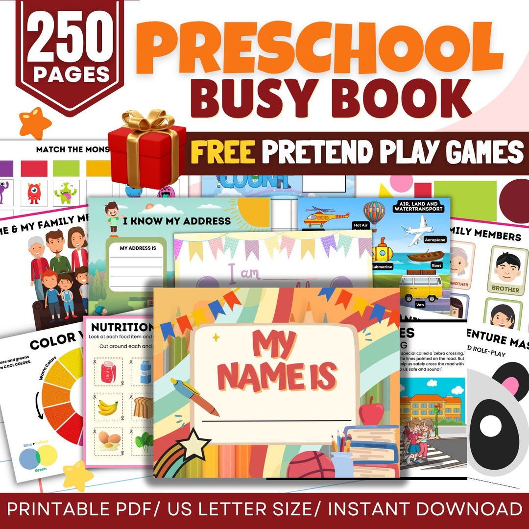 Preschool Busy Book: 250 Page Learning Bundle (digital Download) - Etsy