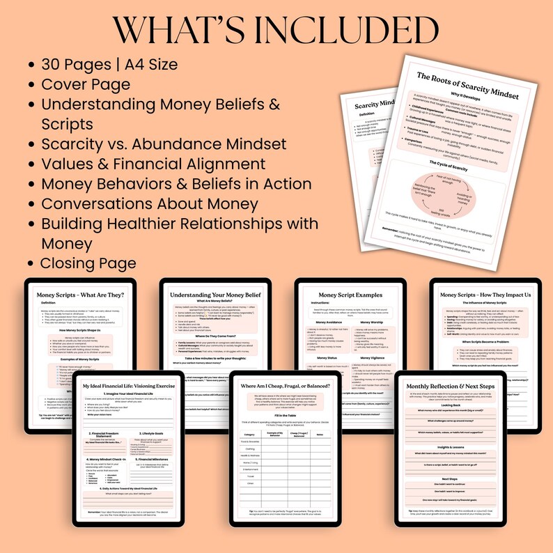 Money Psychology Worksheets, 30 Pages Printable, Financial Mindset ...